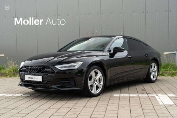 Black Audi A7 Sportback 2025 in Vilnius, with an engine capacity of 2.00 L and mileage of 26 thousand km for 51550 €, photo 1 on AUTOMOTO.COM.LV