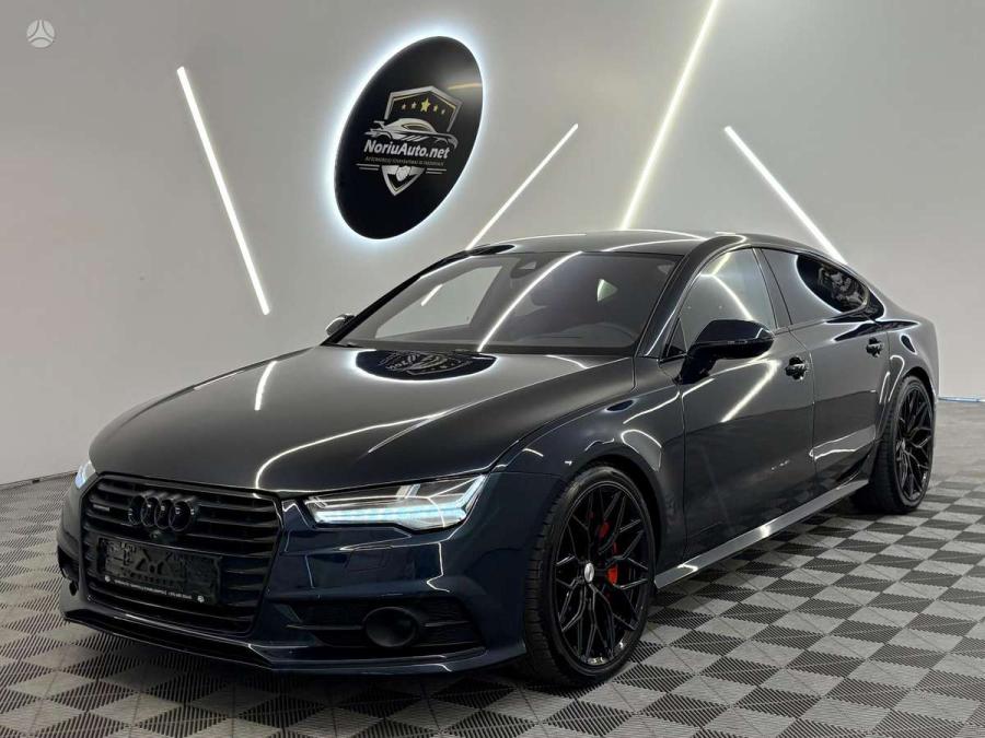 Blue Audi A7 Sportback 2015 in Marijampole, with an engine capacity of 2.97 L and mileage of 250 thousand km for 19999 €, photo 39 on AUTOMOTO.COM.LV