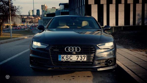 Blue Audi A7 Sportback 2015 in Vilnius, with an engine capacity of 2.97 L and mileage of 239 thousand km for 17950 €, photo 1 on AUTOMOTO.COM.LV
