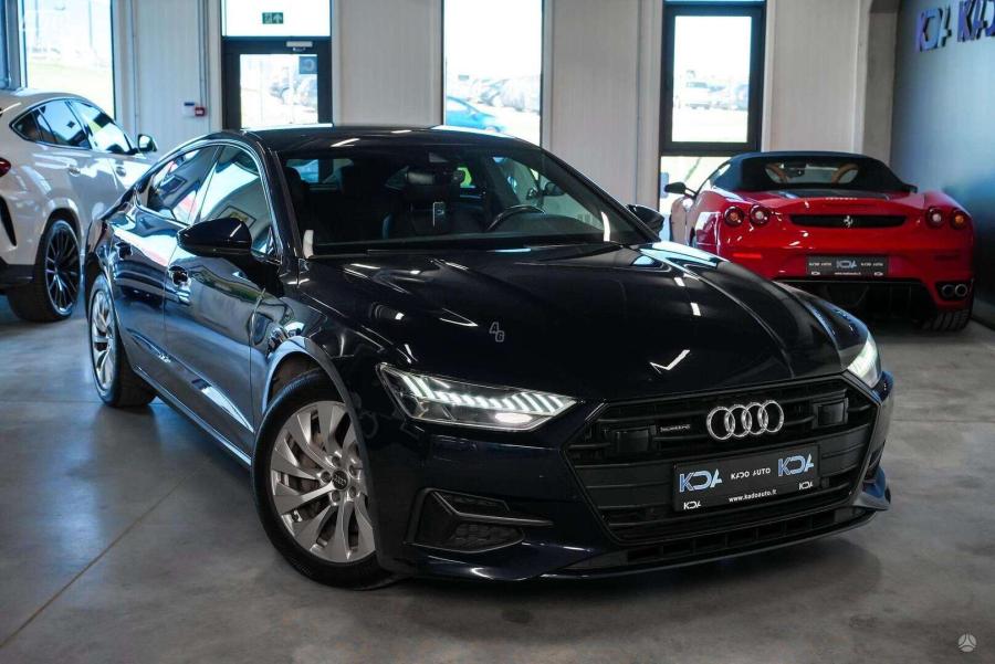 Zils Audi A7 Sportback 2020 Marijampole, ar dzinēja tilpumu 3.00 L un nobraukumu 105 tūkst. km par 31450 €, foto 3 vietnē AUTOMOTO.COM.LV