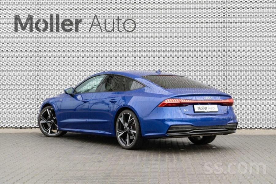 Blue Audi A7 Sportback 2023 in Riga, with an engine capacity of 3.00 L and mileage of 20 thousand km for 65050 €, photo 3 on AUTOMOTO.COM.LV