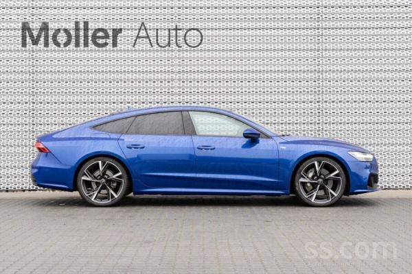 Blue Audi A7 Sportback 2023 in Riga, with an engine capacity of 3.00 L and mileage of 20 thousand km for 63200 €, photo 5 on AUTOMOTO.COM.LV