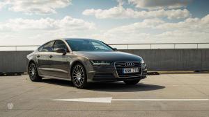 Brown Audi A7 Sportback 2016 in Vilnius, with an engine capacity of 3.00 L and mileage of 100 thousand km for 21500 €, photo 1 on AUTOMOTO.COM.LV