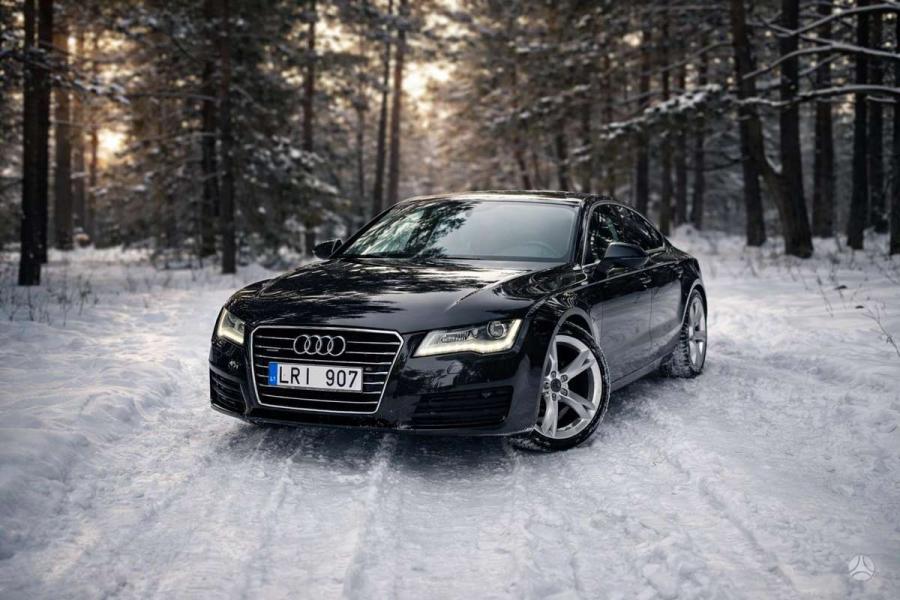 Grey Audi A7 Sportback 2011 in Utena, with an engine capacity of 2.97 L and mileage of 340 thousand km for 10600 €, photo 1 on AUTOMOTO.COM.LV