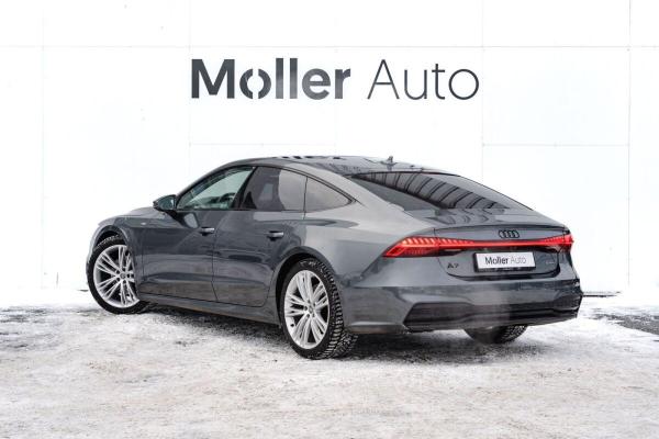 Grey Audi A7 Sportback 2018 in Riga, with an engine capacity of 3.00 L and mileage of 105 thousand km for 32950 €, photo 3 on AUTOMOTO.COM.LV