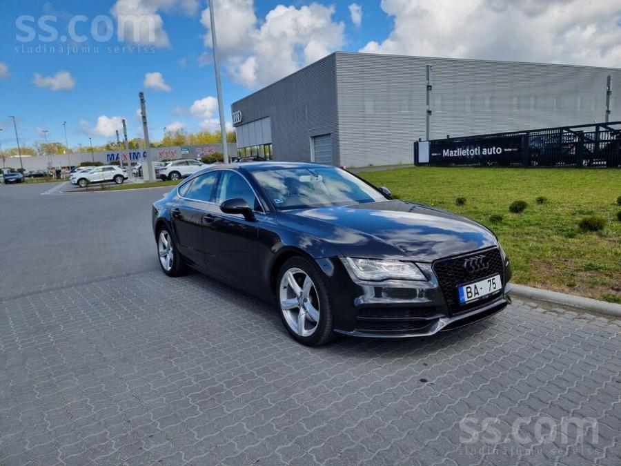 Grey Audi A7 Sportback 2014 in Riga, with an engine capacity of 3.00 L and mileage of 143 thousand km for 13499 €, photo 1 on AUTOMOTO.COM.LV
