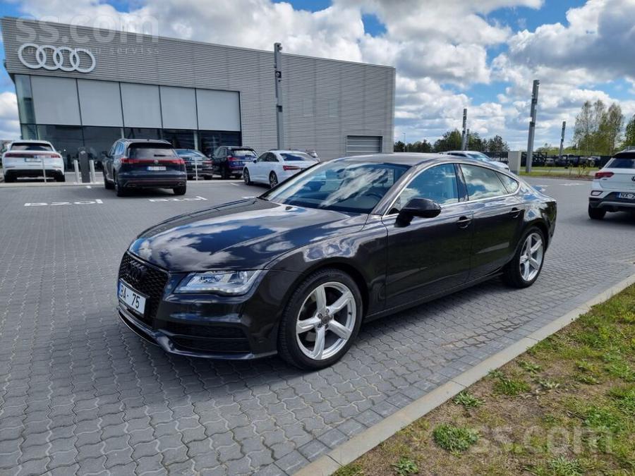 Grey Audi A7 Sportback 2014 in Riga, with an engine capacity of 3.00 L and mileage of 143 thousand km for 13499 €, photo 2 on AUTOMOTO.COM.LV
