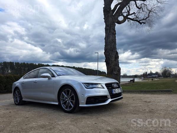 Grey Audi A7 Sportback 2014 in Riga, with an engine capacity of 3.00 L and mileage of 360 thousand km for 13000 €, photo 3 on AUTOMOTO.COM.LV