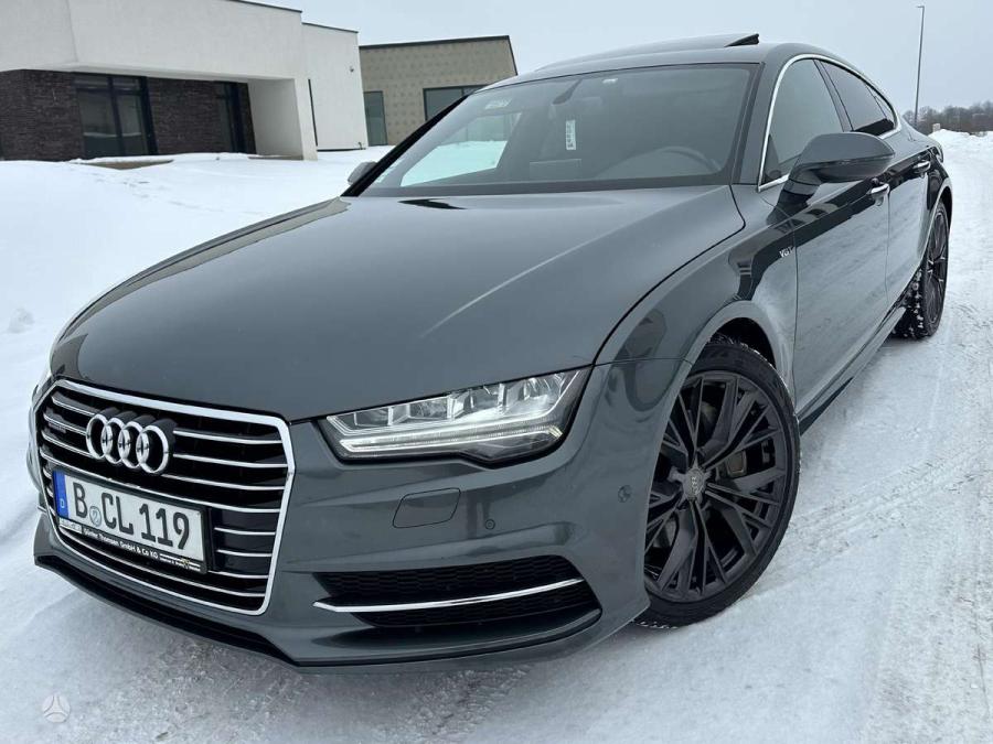 Grey Audi A7 Sportback 2015 in Vilnius, with an engine capacity of 2.97 L and mileage of 230 thousand km for 19450 €, photo 1 on AUTOMOTO.COM.LV