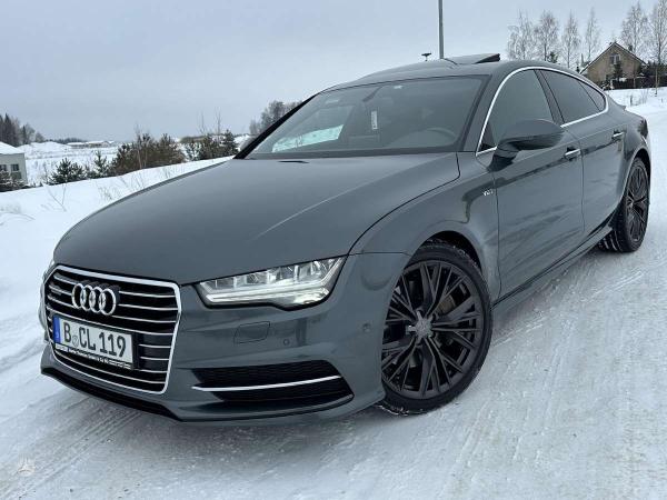 Grey Audi A7 Sportback 2015 in Vilnius, with an engine capacity of 2.97 L and mileage of 230 thousand km for 19450 €, photo 2 on AUTOMOTO.COM.LV