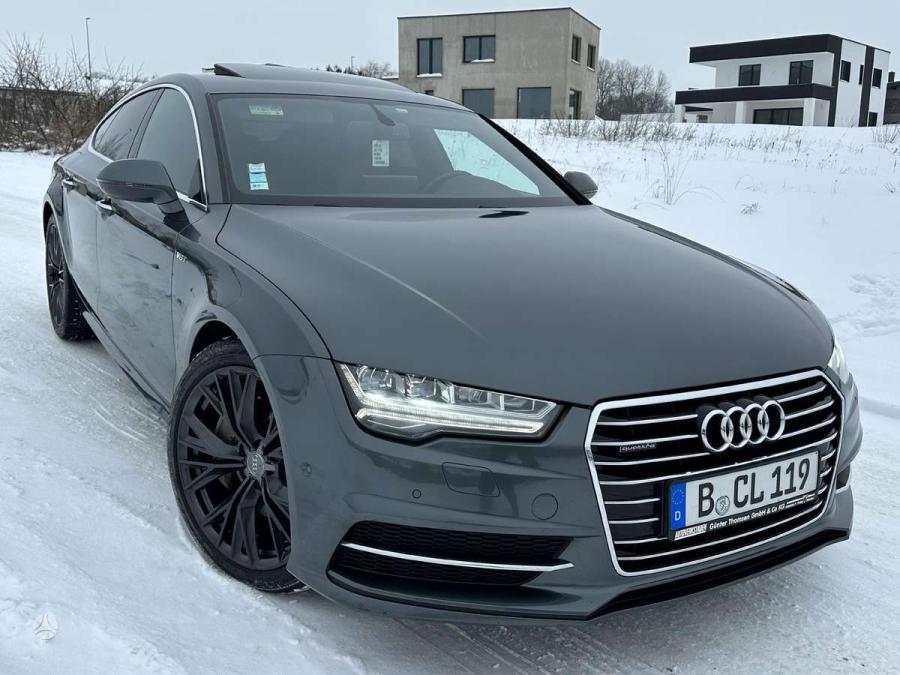 Grey Audi A7 Sportback 2015 in Vilnius, with an engine capacity of 2.97 L and mileage of 230 thousand km for 19450 €, photo 4 on AUTOMOTO.COM.LV