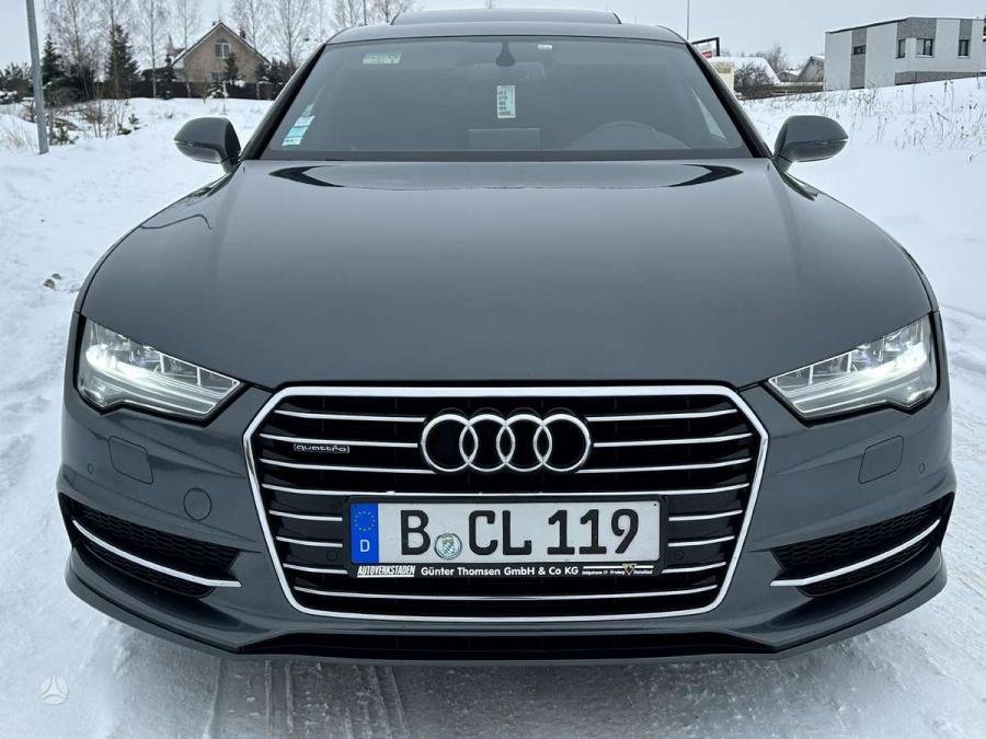 Grey Audi A7 Sportback 2015 in Vilnius, with an engine capacity of 2.97 L and mileage of 230 thousand km for 19450 €, photo 7 on AUTOMOTO.COM.LV