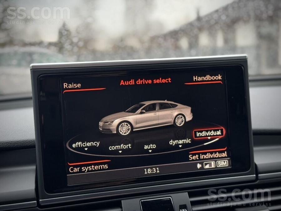Pelēks Audi A7 Sportback 2015 Jelgava, ar dzinēja tilpumu 3.00 L un nobraukumu 195 tūkst. km par 19500 €, foto 23 vietnē AUTOMOTO.COM.LV