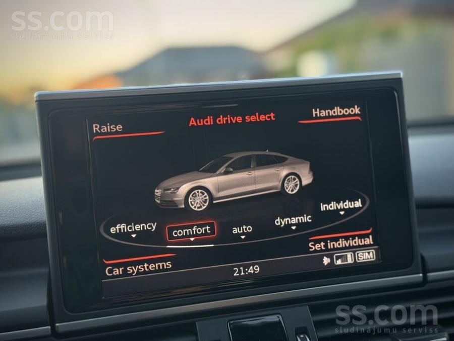 Pelēks Audi A7 Sportback 2015 Jelgava, ar dzinēja tilpumu 3.00 L un nobraukumu 195 tūkst. km par 19500 €, foto 28 vietnē AUTOMOTO.COM.LV