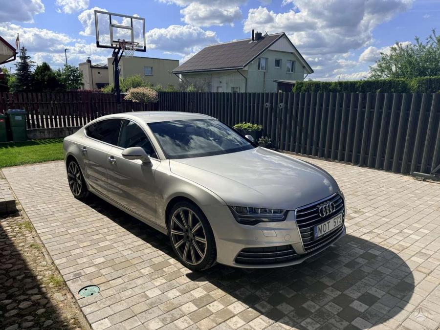 Grey Audi A7 Sportback 2015 in Vilnius, with an engine capacity of 2.97 L and mileage of 347 thousand km for 14500 €, photo 3 on AUTOMOTO.COM.LV