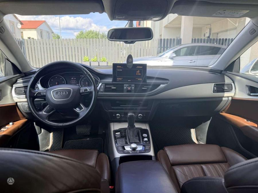 Grey Audi A7 Sportback 2015 in Vilnius, with an engine capacity of 2.97 L and mileage of 347 thousand km for 14500 €, photo 14 on AUTOMOTO.COM.LV