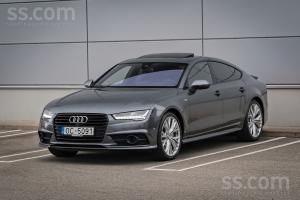 Pelēks Audi A7 Sportback 2016 Rīga, ar dzinēja tilpumu 3.00 L un nobraukumu 195 tūkst. km par 18950 €, foto  vietnē AUTOMOTO.COM.LV
