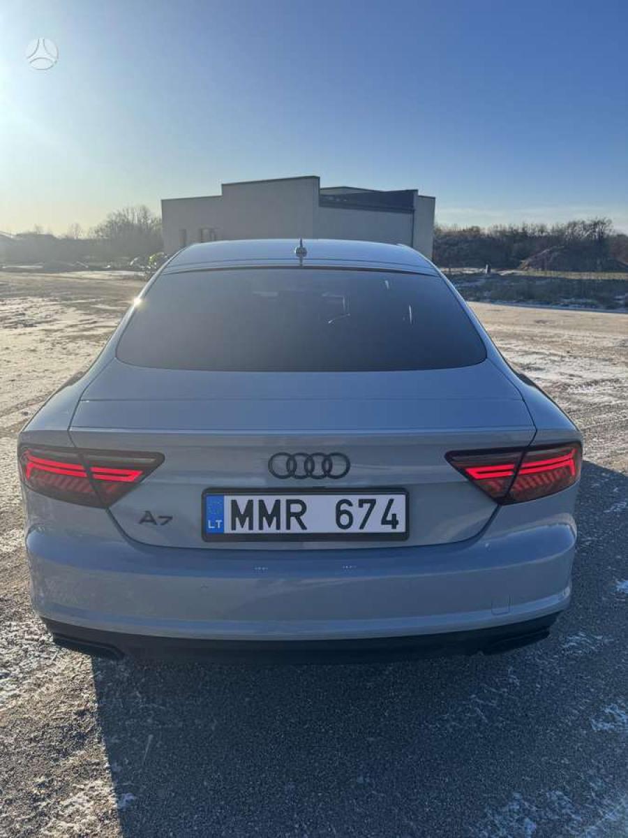 Grey Audi A7 Sportback 2017 in Jurbarkas, with an engine capacity of 2.97 L and mileage of 279 thousand km for 22000 €, photo 11 on AUTOMOTO.COM.LV
