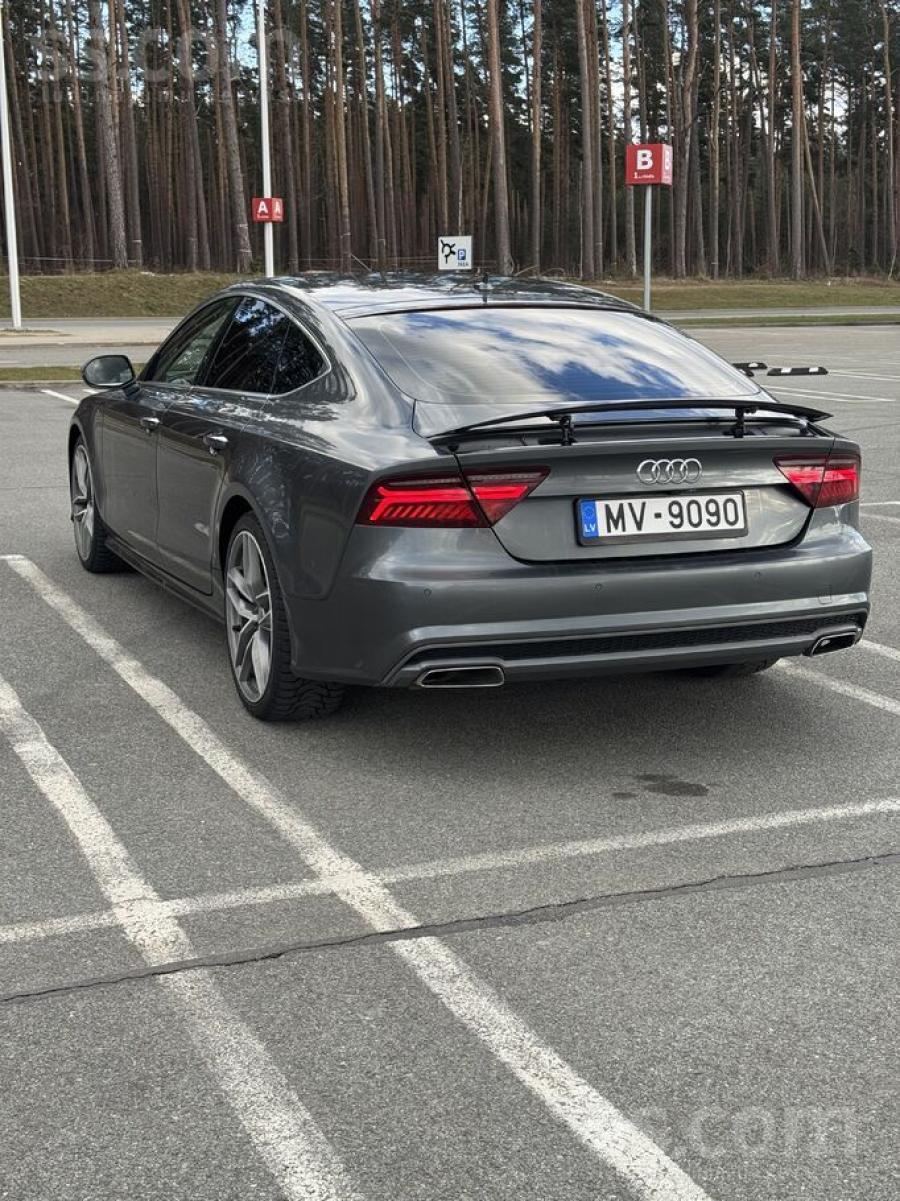 Pelēks Audi A7 Sportback 2017 Rīga, ar dzinēja tilpumu 3.00 L un nobraukumu 221 tūkst. km par 18500 €, foto 5 vietnē AUTOMOTO.COM.LV