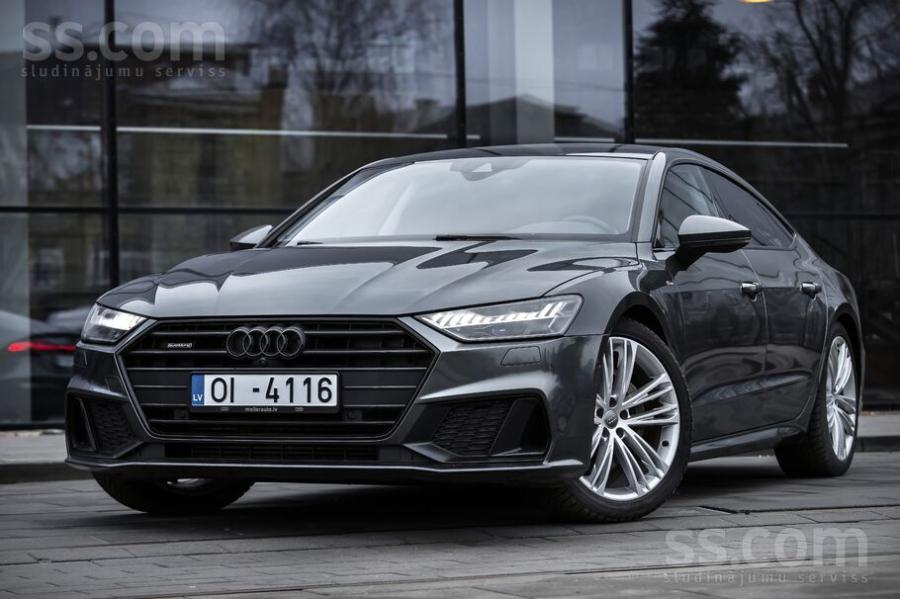 Pelēks Audi A7 Sportback 2018 Rīga, ar dzinēja tilpumu 3.00 L un nobraukumu 105 tūkst. km par 36900 €, foto 1 vietnē AUTOMOTO.COM.LV