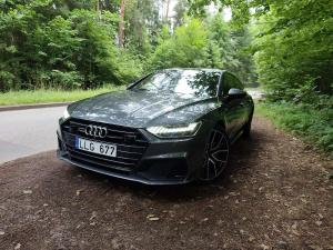 Grey Audi A7 Sportback 2018 in Vilnius, with an engine capacity of 2.97 L and mileage of 76 thousand km for 37000 €, photo 3 on AUTOMOTO.COM.LV