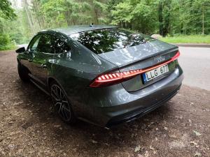 Grey Audi A7 Sportback 2018 in Vilnius, with an engine capacity of 2.97 L and mileage of 76 thousand km for 37000 €, photo 5 on AUTOMOTO.COM.LV