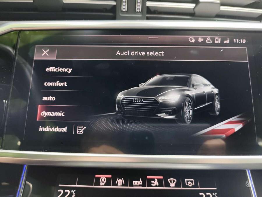 Grey Audi A7 Sportback 2018 in Vilnius, with an engine capacity of 2.97 L and mileage of 76 thousand km for 37000 €, photo 12 on AUTOMOTO.COM.LV