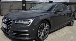 Pelēks Audi A7 Sportback 2018 Kauņa, ar dzinēja tilpumu 2.97 L un nobraukumu 300 tūkst. km par 14999 €, foto  vietnē AUTOMOTO.COM.LV