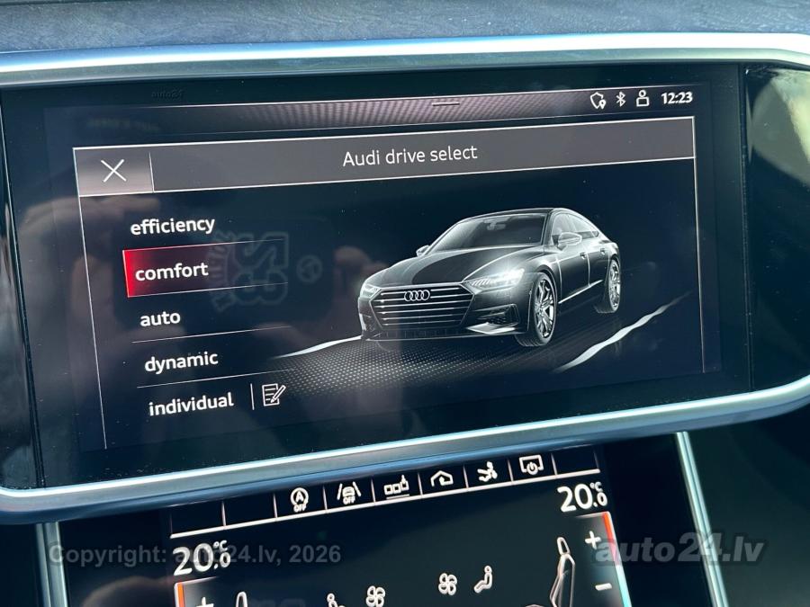 Grey Audi A7 Sportback 2020 in Tallinn, with an engine capacity of 2.00 L and mileage of 64 thousand km for 39999 €, photo 14 on AUTOMOTO.COM.LV