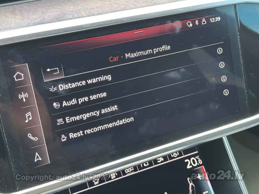 Grey Audi A7 Sportback 2020 in Tallinn, with an engine capacity of 2.00 L and mileage of 64 thousand km for 39999 €, photo 19 on AUTOMOTO.COM.LV