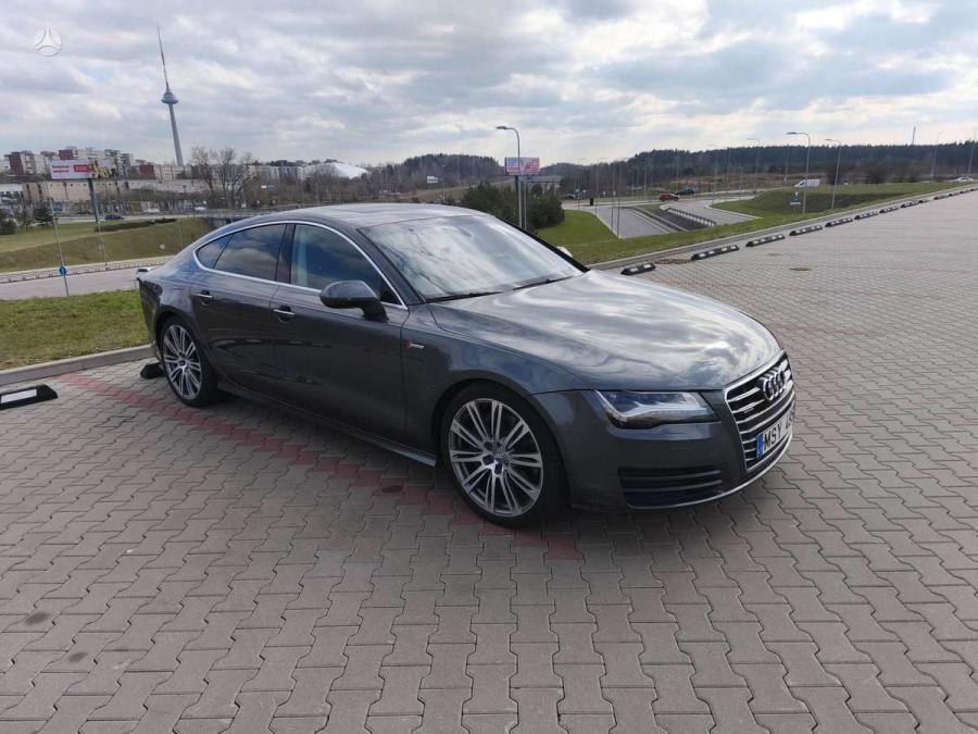 Pelēks Audi A7 Sportback 2013 Viļņa, ar dzinēja tilpumu 3.00 L un nobraukumu 224 tūkst. km par 9700 €, foto 4 vietnē AUTOMOTO.COM.LV