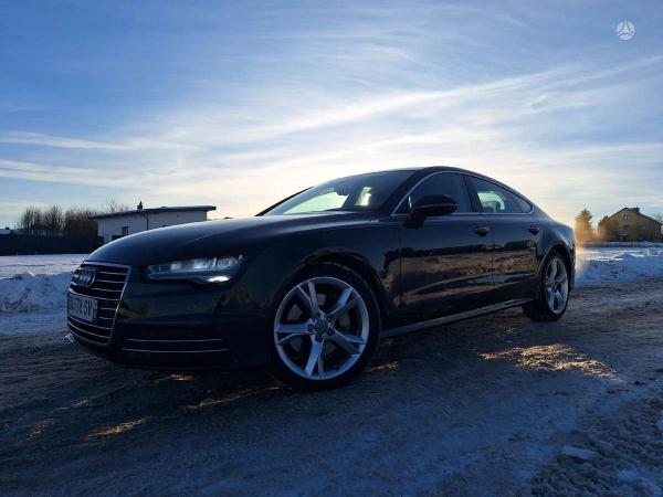 Grey Audi A7 Sportback 2015 in Klaipeda, with an engine capacity of 3.00 L and mileage of 215 thousand km for 17500 €, photo 2 on AUTOMOTO.COM.LV