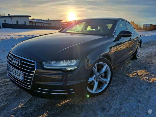 Grey Audi A7 Sportback 2015 in Klaipeda, with an engine capacity of 3.00 L and mileage of 215 thousand km for 16900 €, photo 1 on AUTOMOTO.COM.LV