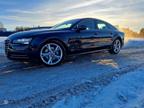 Grey Audi A7 Sportback 2015 in Klaipeda, with an engine capacity of 3.00 L and mileage of 215 thousand km for 16200 €, photo 1 on AUTOMOTO.COM.LV