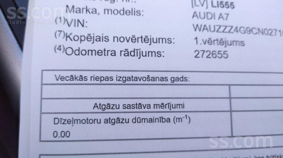 Audi A7 Sportback 2012 Jēkabpils, ar dzinēja tilpumu 3.00 L un nobraukumu 272 tūkst. km par 11500 €, foto 34 vietnē AUTOMOTO.COM.LV