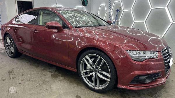 Red Audi A7 Sportback 2017 in Vilnius, with an engine capacity of 3.00 L and mileage of 272 thousand km for 19500 €, photo 3 on AUTOMOTO.COM.LV