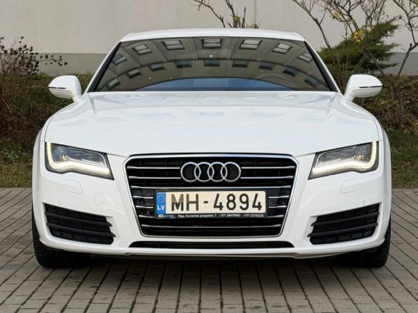 White Audi A7 Sportback 2011 in Riga, with an engine capacity of 3.00 L and mileage of 242 thousand km for 11900 €, photo 2 on AUTOMOTO.COM.LV
