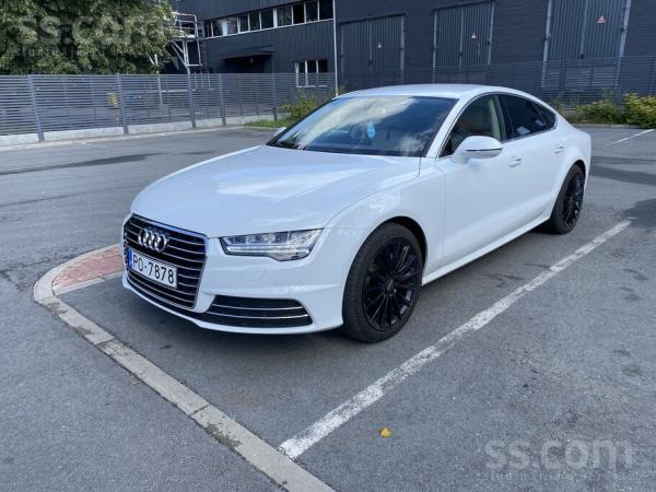 White Audi A7 Sportback 2015 in Riga, with an engine capacity of 2.00 L and mileage of 116 thousand km for 18500 €, photo 1 on AUTOMOTO.COM.LV