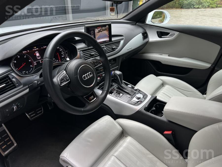 White Audi A7 Sportback 2015 in Riga, with an engine capacity of 3.00 L and mileage of 259 thousand km for 19500 €, photo 9 on AUTOMOTO.COM.LV