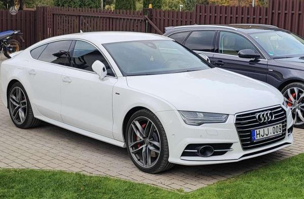 White Audi A7 Sportback 2015 in Vilnius, with an engine capacity of 3.00 L and mileage of 217 thousand km for 18200 €, photo 3 on AUTOMOTO.COM.LV