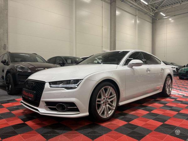 White Audi A7 Sportback 2017 in Vilnius, with an engine capacity of 3.00 L and mileage of 179 thousand km for 14990 €, photo 1 on AUTOMOTO.COM.LV