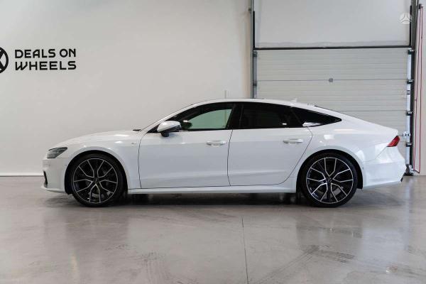 White Audi A7 Sportback 2018 in Vilnius, with an engine capacity of 2.97 L and mileage of 193 thousand km for 32900 €, photo 5 on AUTOMOTO.COM.LV