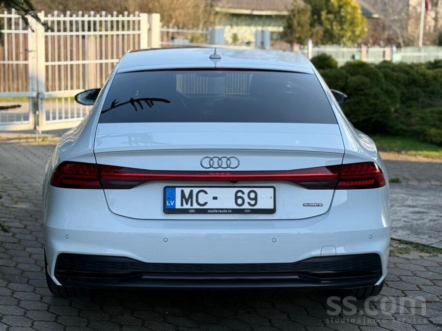 White Audi A7 Sportback 2019 in Riga, with an engine capacity of 3.00 L and mileage of 93 thousand km for 41900 €, photo 5 on AUTOMOTO.COM.LV