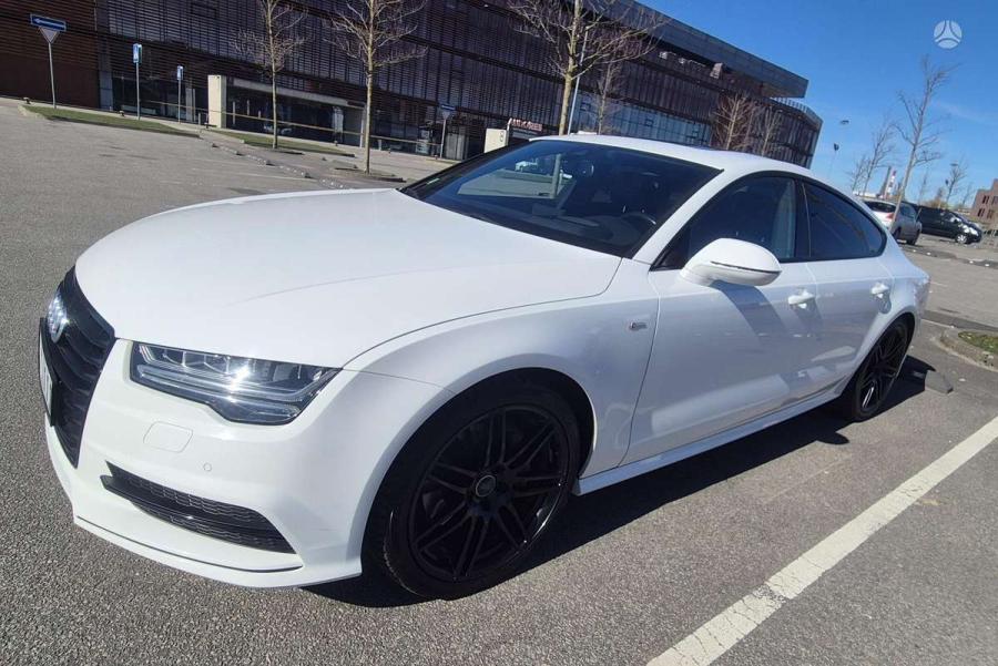 White Audi A7 Sportback 2016 in Klaipeda, with an engine capacity of 2.00 L and mileage of 129 thousand km for 17500 €, photo 1 on AUTOMOTO.COM.LV
