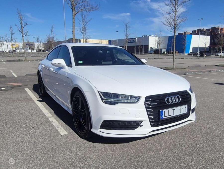 White Audi A7 Sportback 2016 in Klaipeda, with an engine capacity of 2.00 L and mileage of 129 thousand km for 17500 €, photo 6 on AUTOMOTO.COM.LV