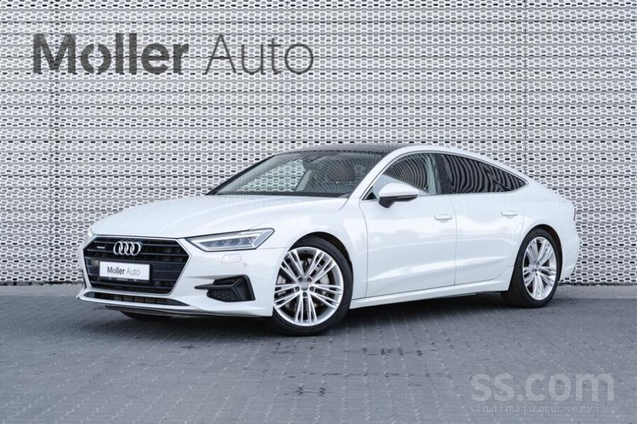 White Audi A7 Sportback 2018 in Riga, with an engine capacity of 3.00 L and mileage of 92 thousand km for 38200 €, photo 1 on AUTOMOTO.COM.LV