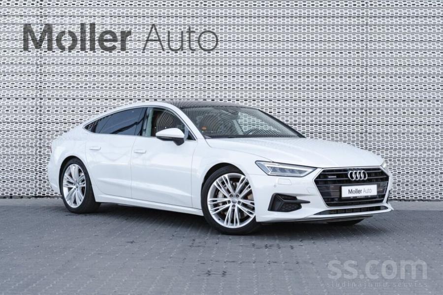 White Audi A7 Sportback 2018 in Riga, with an engine capacity of 3.00 L and mileage of 92 thousand km for 38200 €, photo 3 on AUTOMOTO.COM.LV