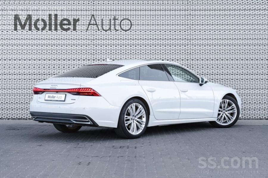 White Audi A7 Sportback 2018 in Riga, with an engine capacity of 3.00 L and mileage of 92 thousand km for 38200 €, photo 5 on AUTOMOTO.COM.LV