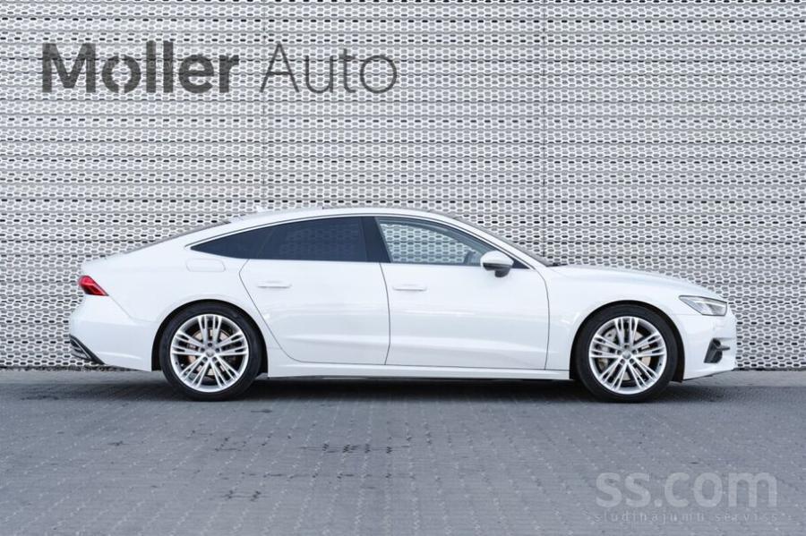 White Audi A7 Sportback 2018 in Riga, with an engine capacity of 3.00 L and mileage of 92 thousand km for 38200 €, photo 6 on AUTOMOTO.COM.LV