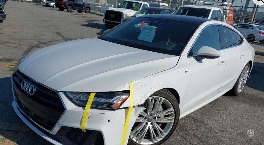 White Audi A7 Sportback 2019 in Kaunas, with an engine capacity of 3.00 L and mileage of 52 thousand km for 25200 €, photo 24 on AUTOMOTO.COM.LV
